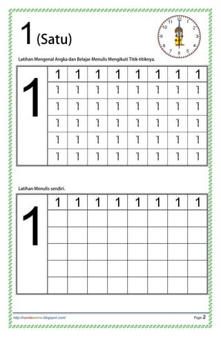 BELAJAR MENGENAL dan MENULIS ANGKA 123 | PDF
