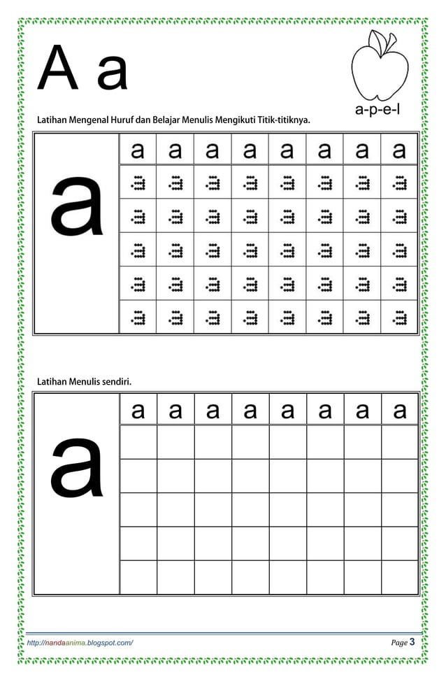 BELAJAR MENGENAL dan MENULIS HURUF ABC | PDF