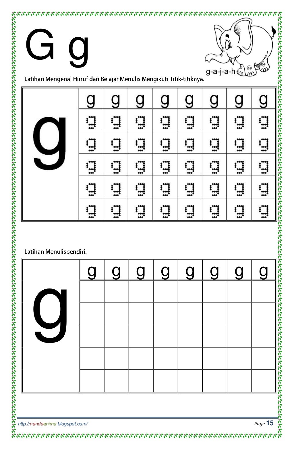 BELAJAR MENGENAL dan MENULIS HURUF ABC