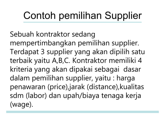 Belajar metode Analytical Hierarchy Process (AHP) | PPTX