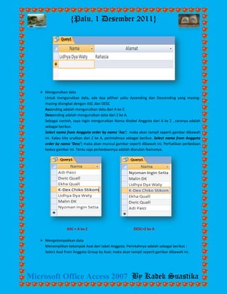 Belajar microsoft office access | PDF