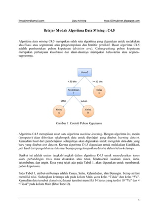 Belajar mudah algoritma data mining c4.5 | PDF