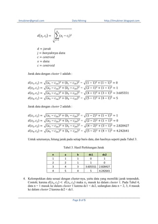 Belajar mudah algoritma data mining k means | PDF