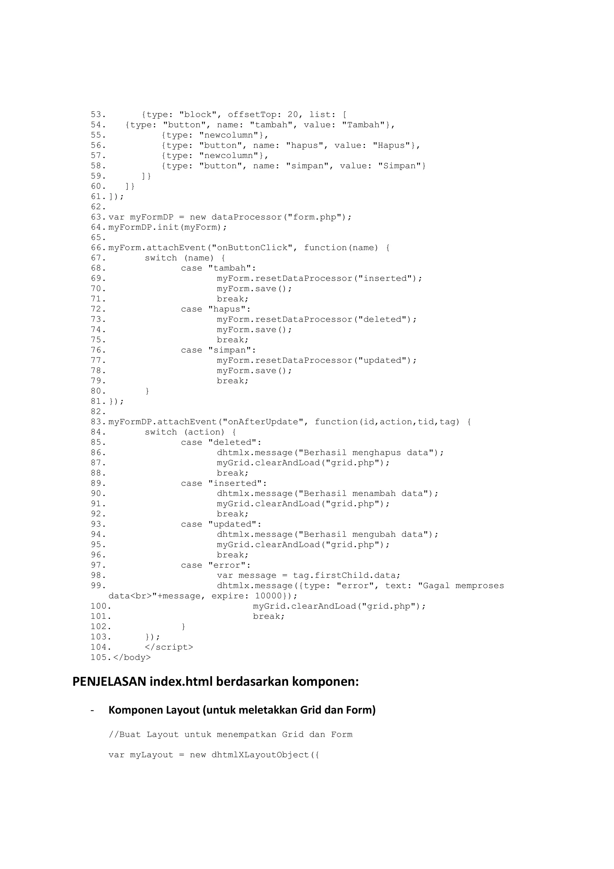 Belajar pemrograman berbasis web menggunakan dhtmlx 2 | PDF | Free Download