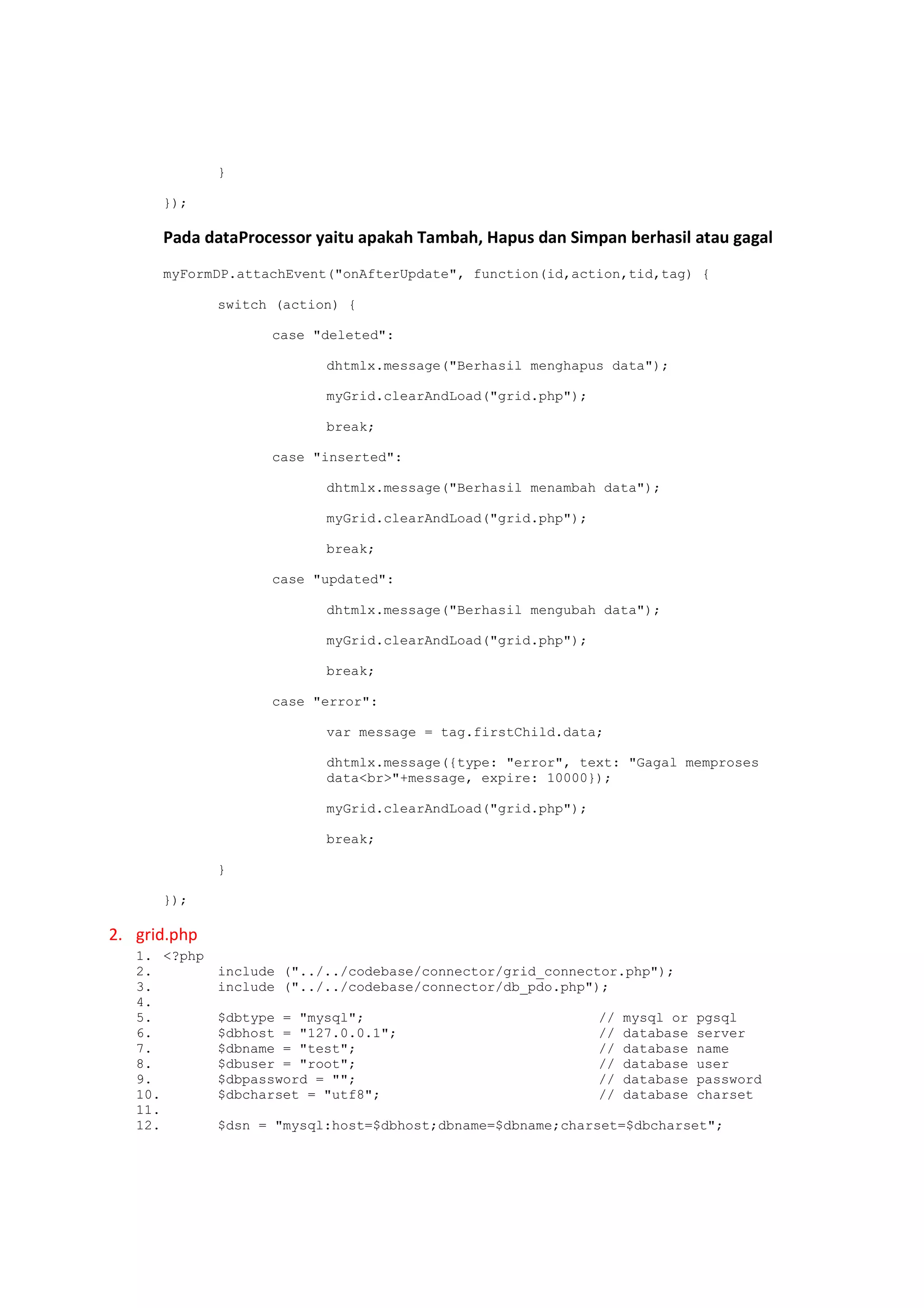 Belajar pemrograman berbasis web menggunakan dhtmlx 2 | PDF