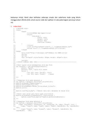 Belajar pemrograman berbasis web menggunakan dhtmlx 2 | PDF