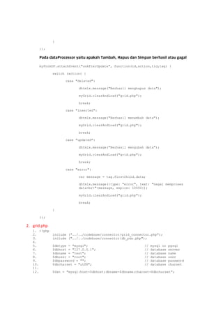 Belajar pemrograman berbasis web menggunakan dhtmlx 2 | PDF
