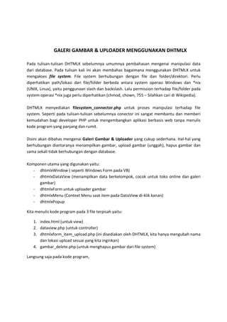 Belajar pemrograman web menggunakan dhtmlx dan php part 4 galeri gambar ...