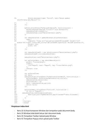 Belajar pemrograman web menggunakan dhtmlx dan php part 4 galeri gambar & uploader | PDF