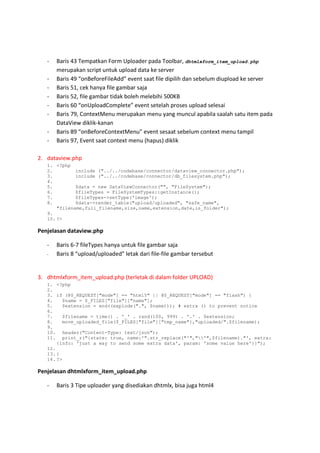 Belajar pemrograman web menggunakan dhtmlx dan php part 4 galeri gambar & uploader | PDF