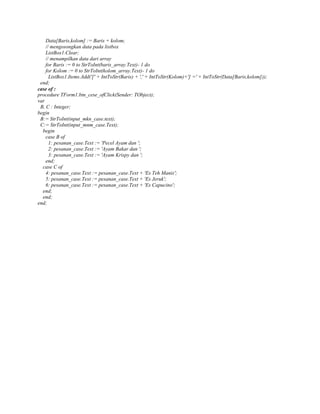 Belajar perulangan di delphi 7 | DOCX