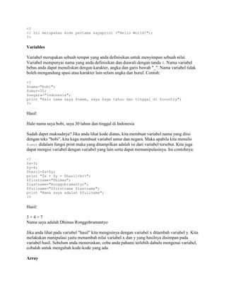 Belajar PHP | DOCX