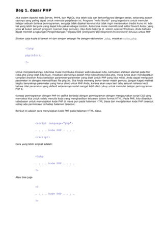 Belajar php (pemula dasar) | PDF