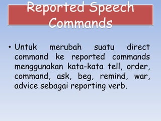 Belajar reported speech | PPT