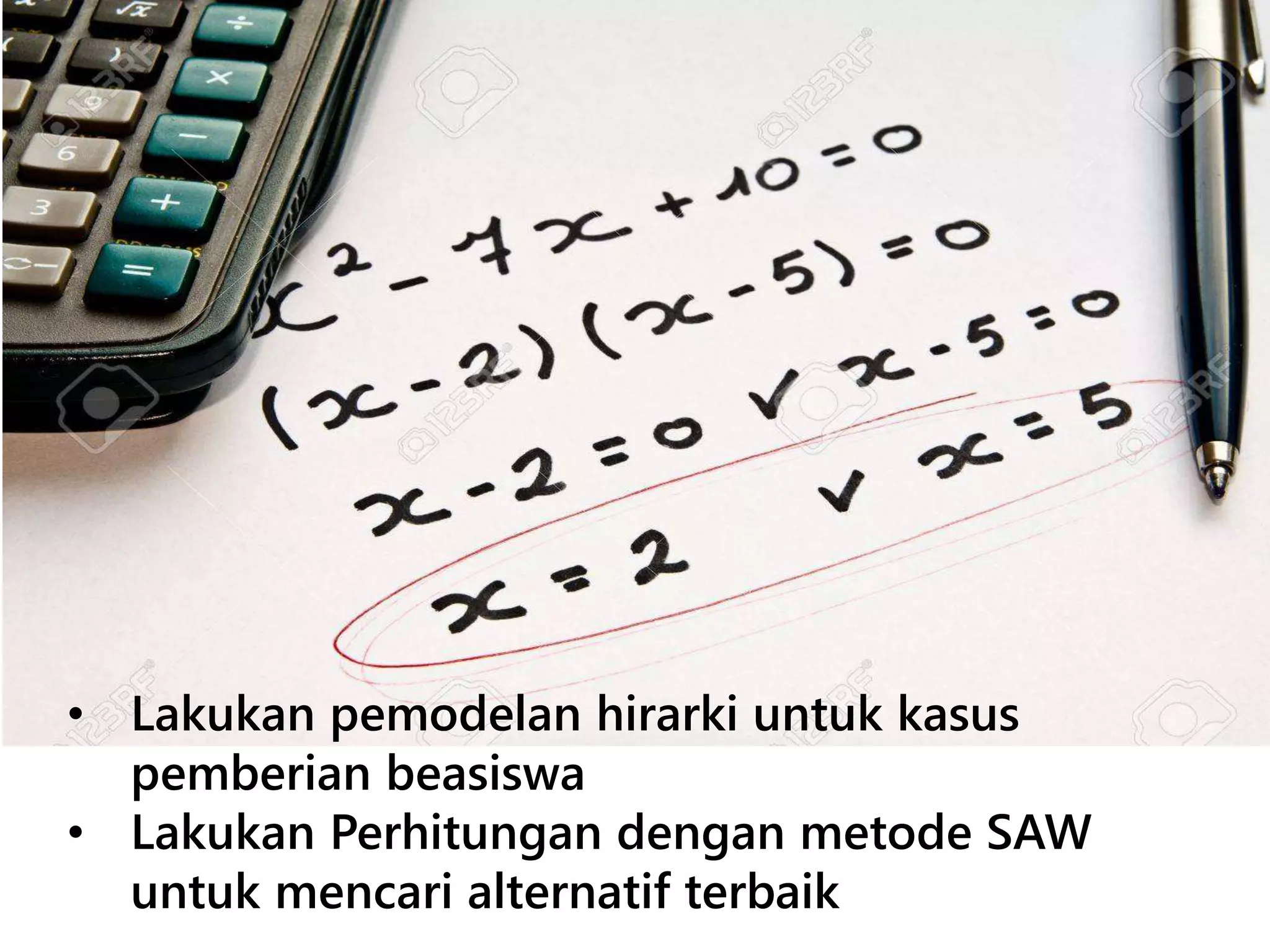 Metode Simple Additive Weighting (SAW) dan Rank Order Centroid (ROC) | PPTX