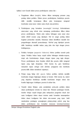 Belajar Sebagai Perubahan Tingkah Laku (Makalah Belajar dan Pembelajaran) | DOCX