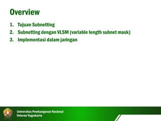belajar Subnetting pada jaringan besar dan kecil | PPTX