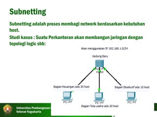 belajar Subnetting pada jaringan besar dan kecil | PPTX