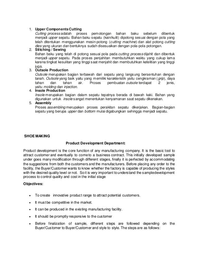 Belajar tentang proses sepatu | DOCX