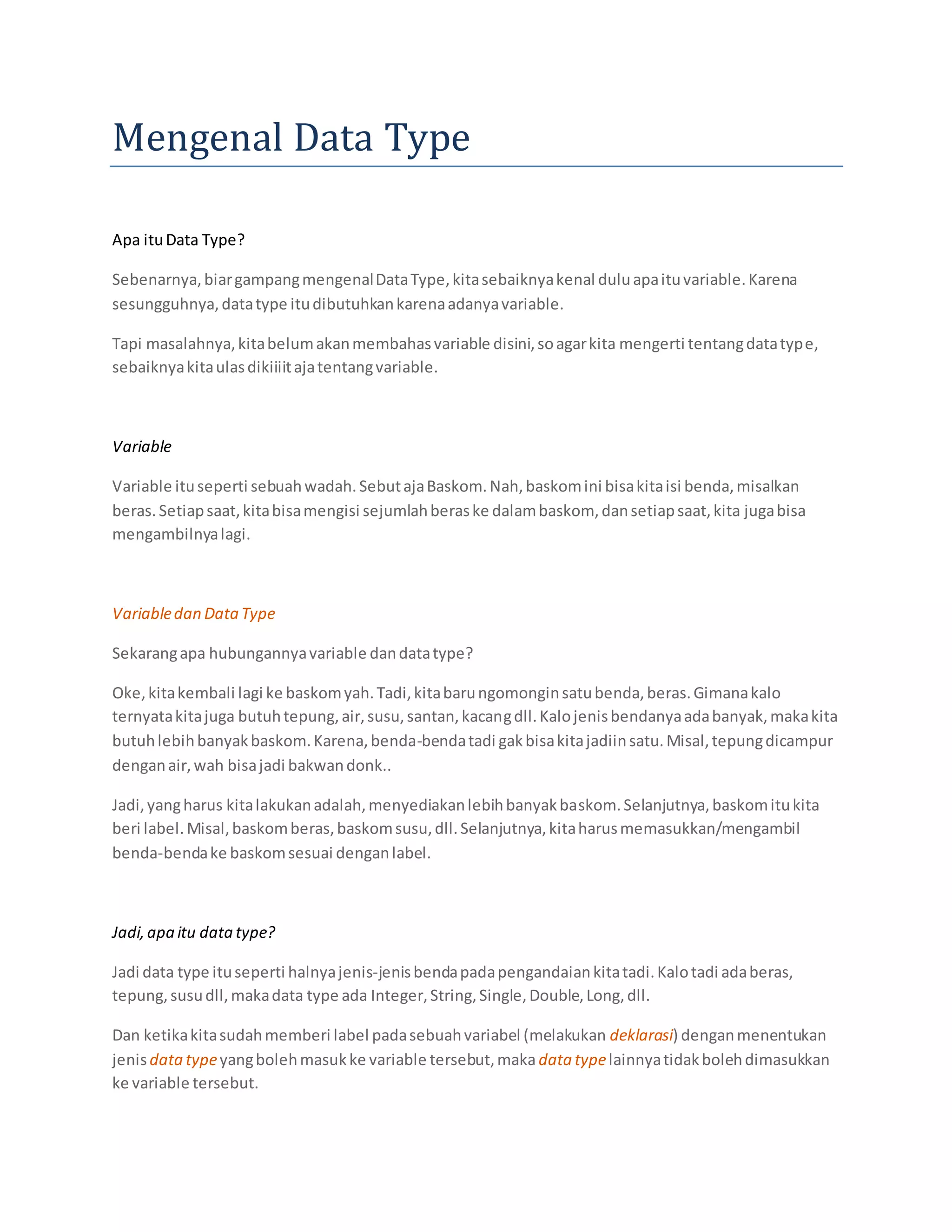 Belajar vba excel | DOCX