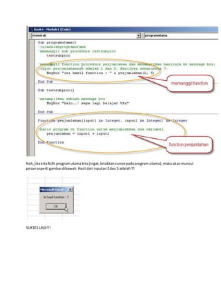 Belajar vba excel | DOCX