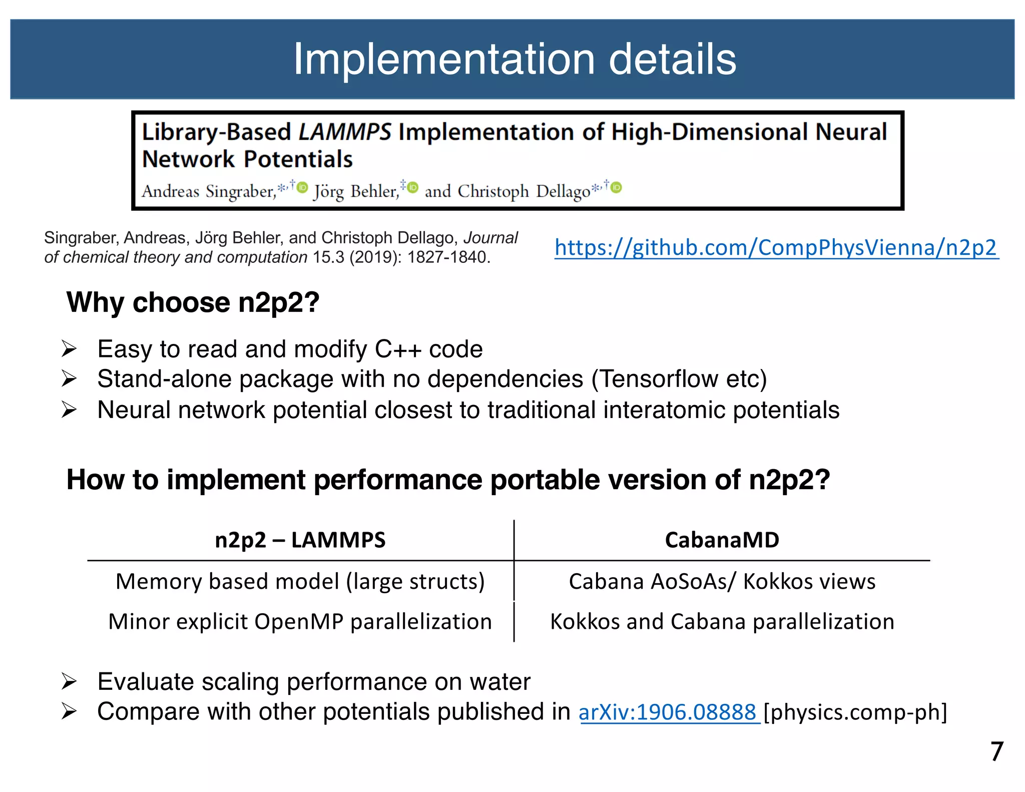Implementing a neural network potential for exascale molecular dynamics ...