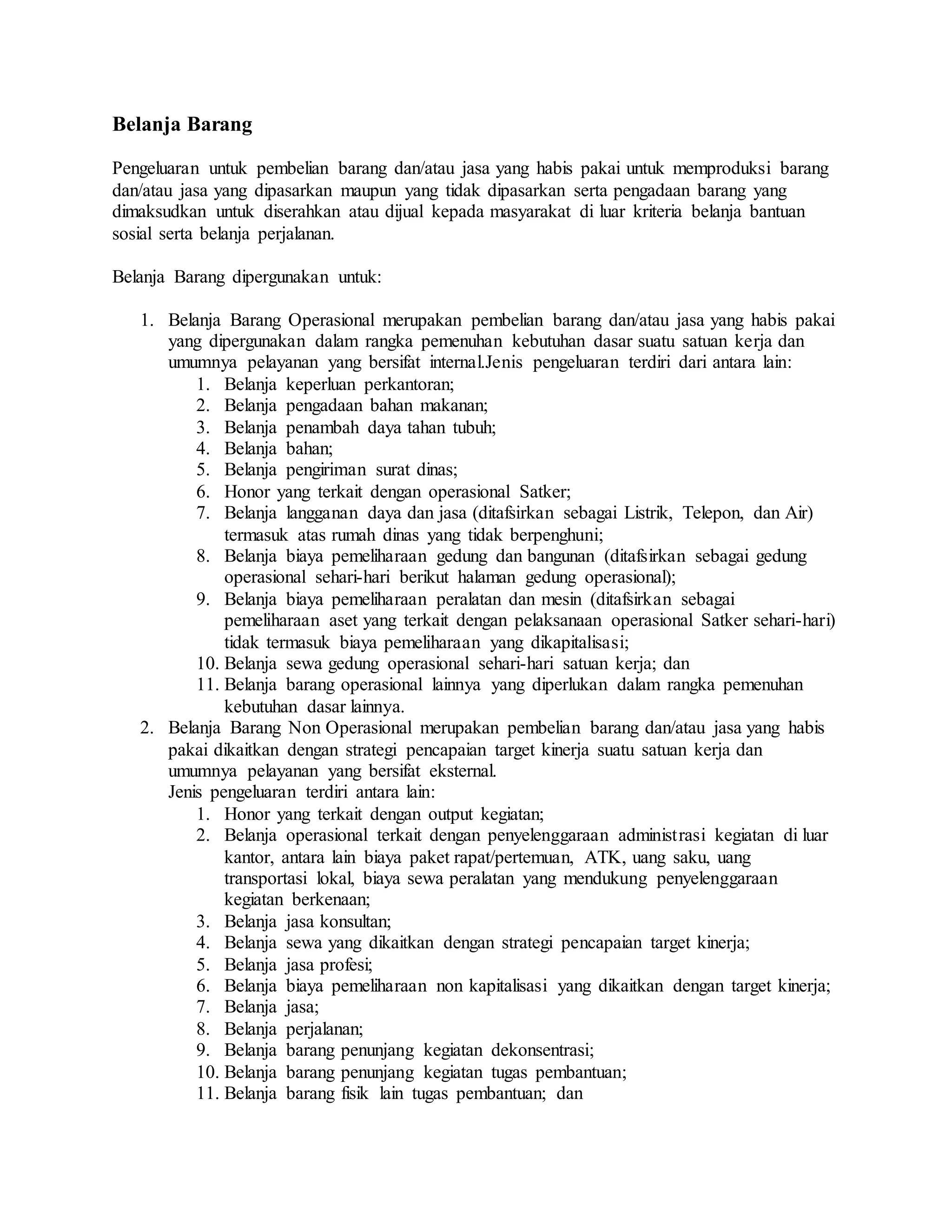Perbedaan Belanja Barang dan Belanja Modal | PDF