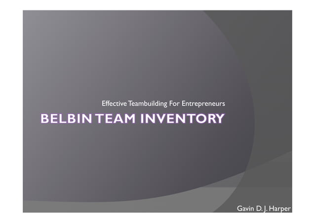 Belbin Team Roles / Inventory | PPT