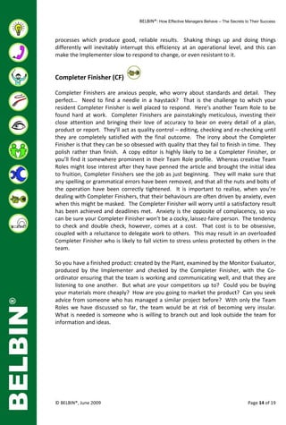 Belbin Team Roles | PDF
