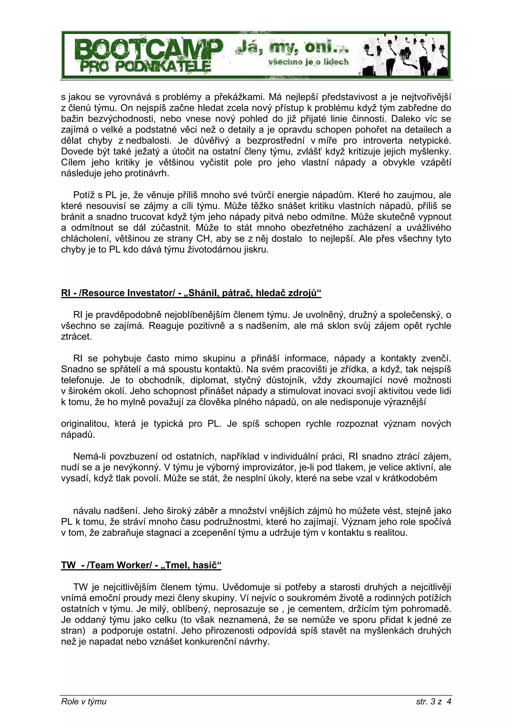 Belbinův popis rolí | PDF