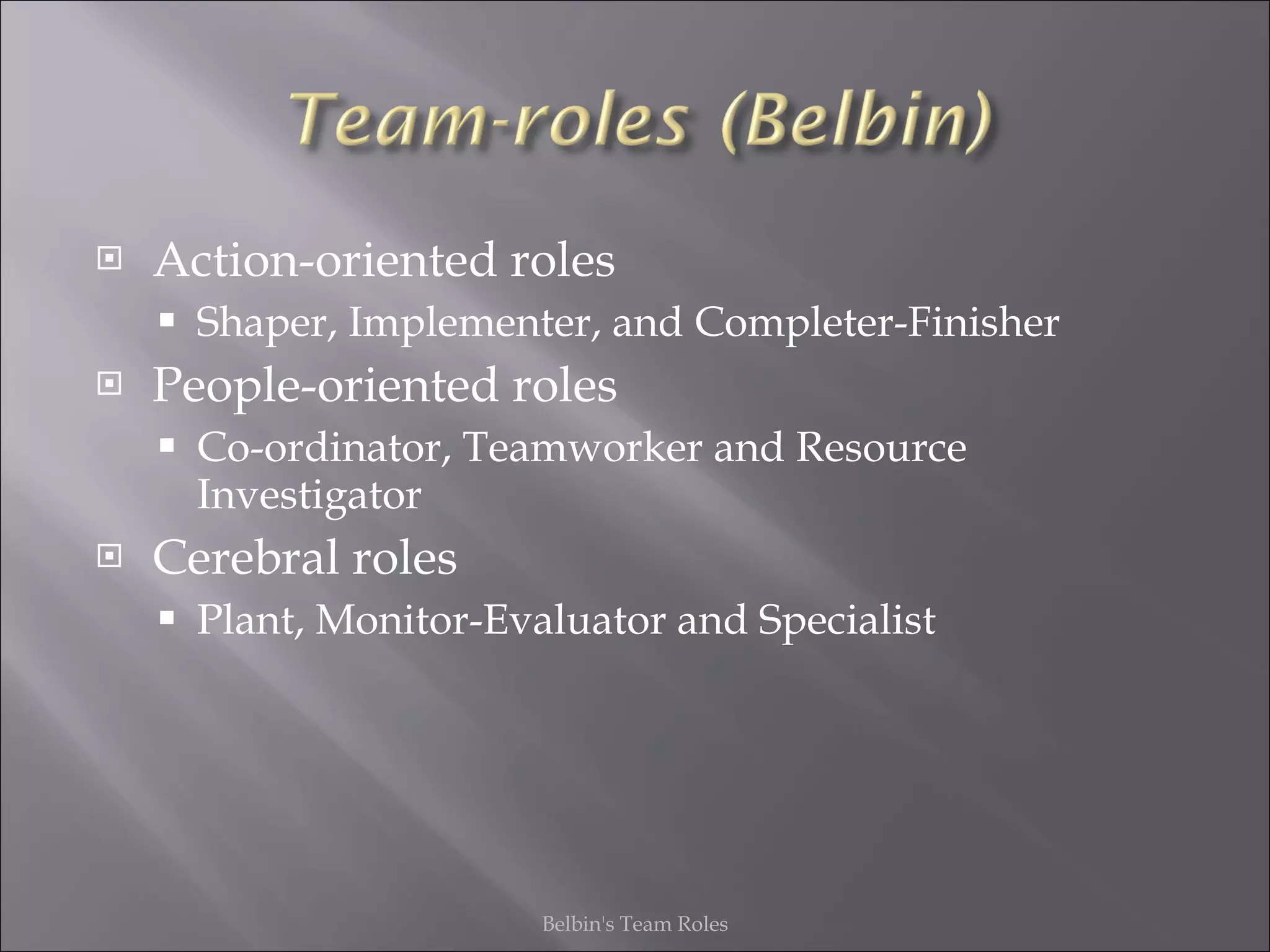 Belbin & Woodcocks Analysis Of Team Development | PPT