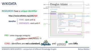 SEMANTIC WEB SOURCES – comparison of open-source Knowledge Graphs | PPT