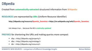 SEMANTIC WEB SOURCES – comparison of open-source Knowledge Graphs | PPT