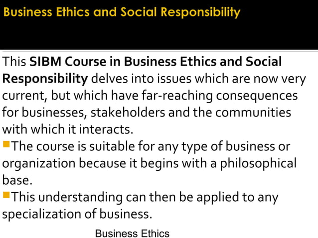 Introduction to Business Ethics | PPT