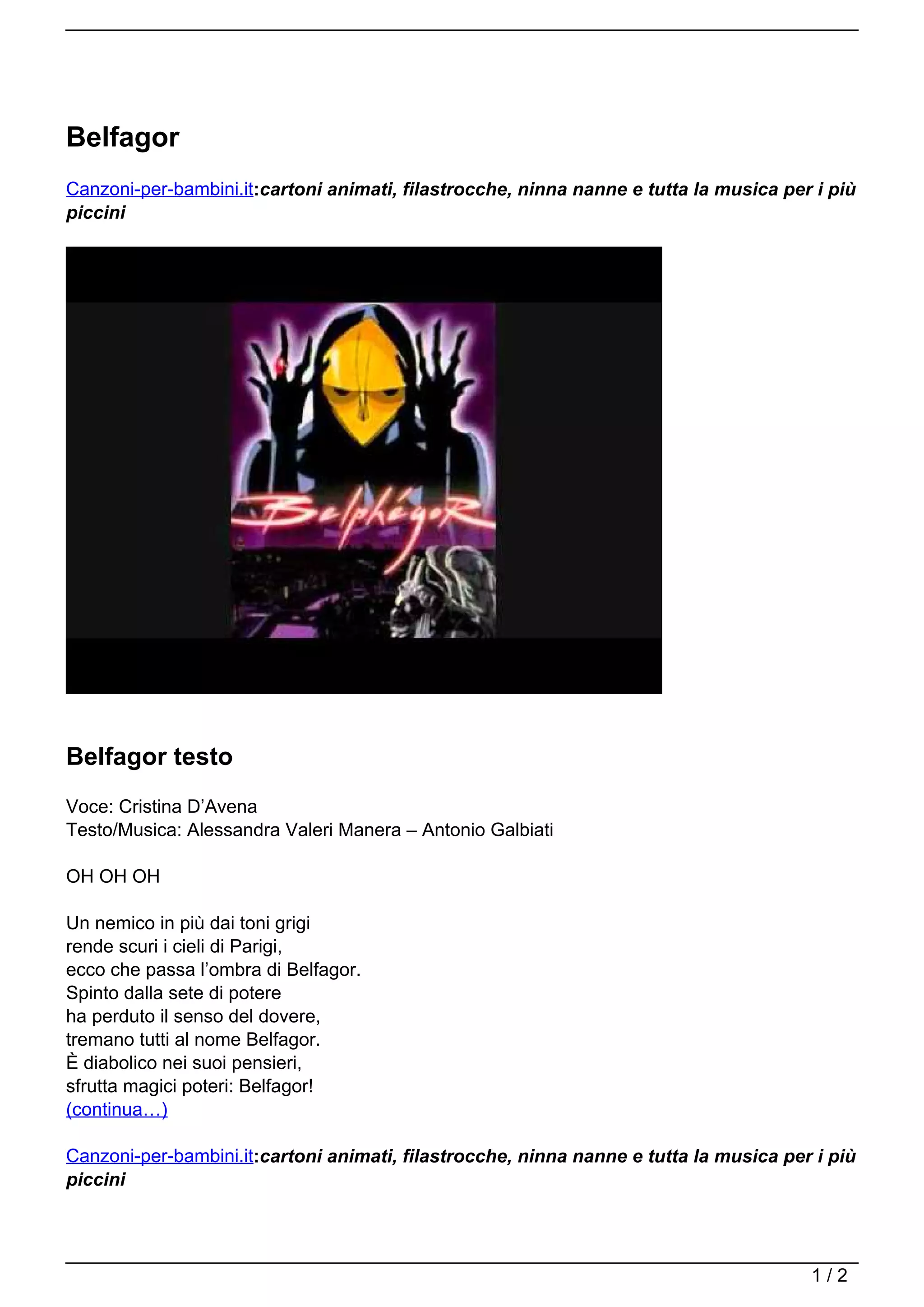 Belfagor | PDF