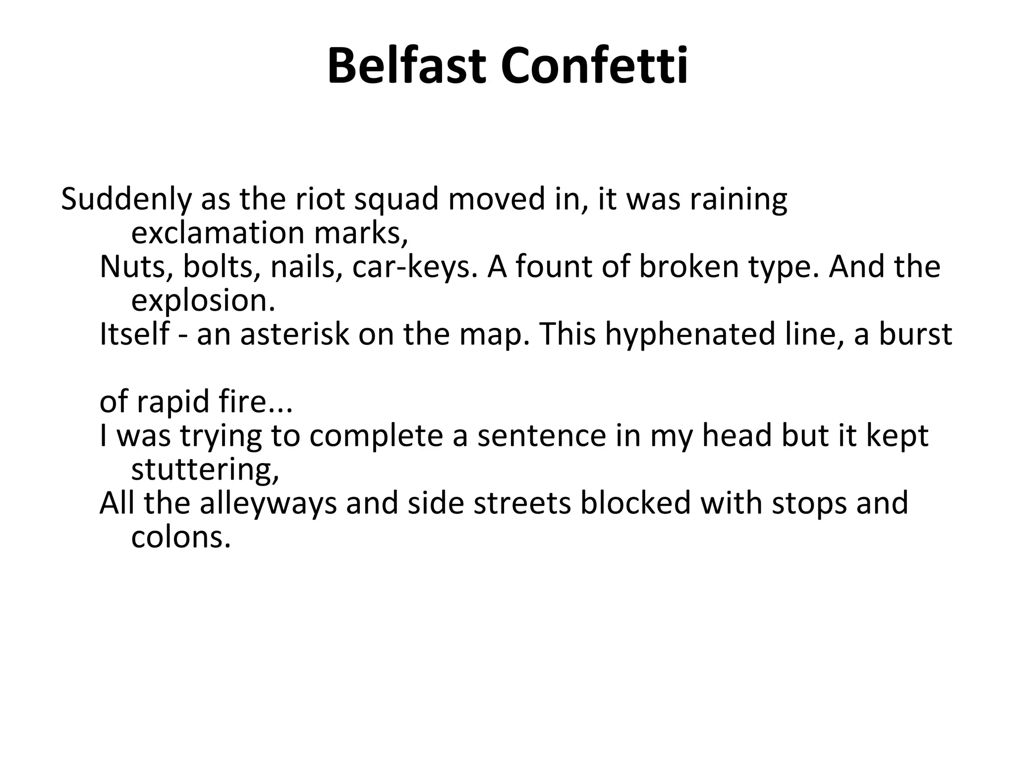 Belfast confetti | PPT