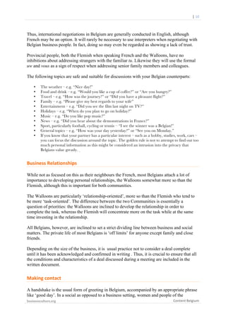 Belgian People Characteristics