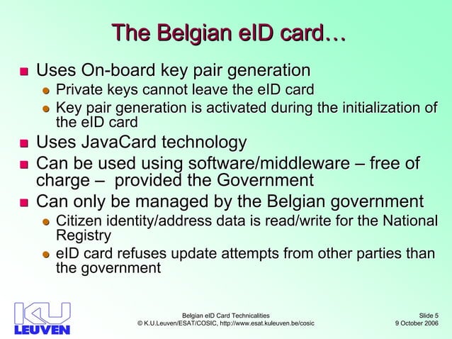 Belgian eID cards - technicalities | PDF | Computing | Technology ...