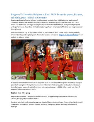 Belgium Vs Slovakia Belgium at Euro 2024 Teams in group, fixtures ...