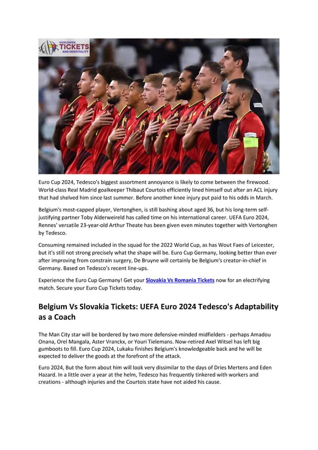Belgium Vs Slovakia Belgium's Euro Cup 2024 Campaign.docx