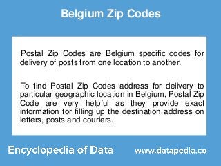 Belgium Zip Codes Lookup