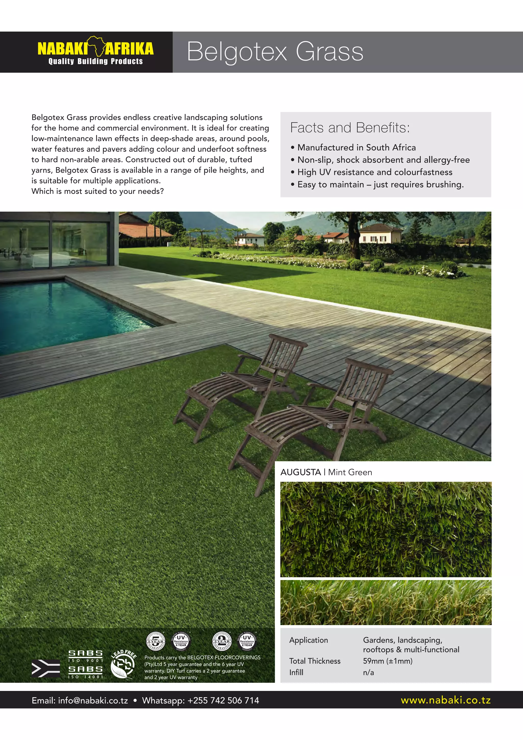 Belgotex Grass - Nabaki Afrika | PDF | Landscaping | Home & Garden