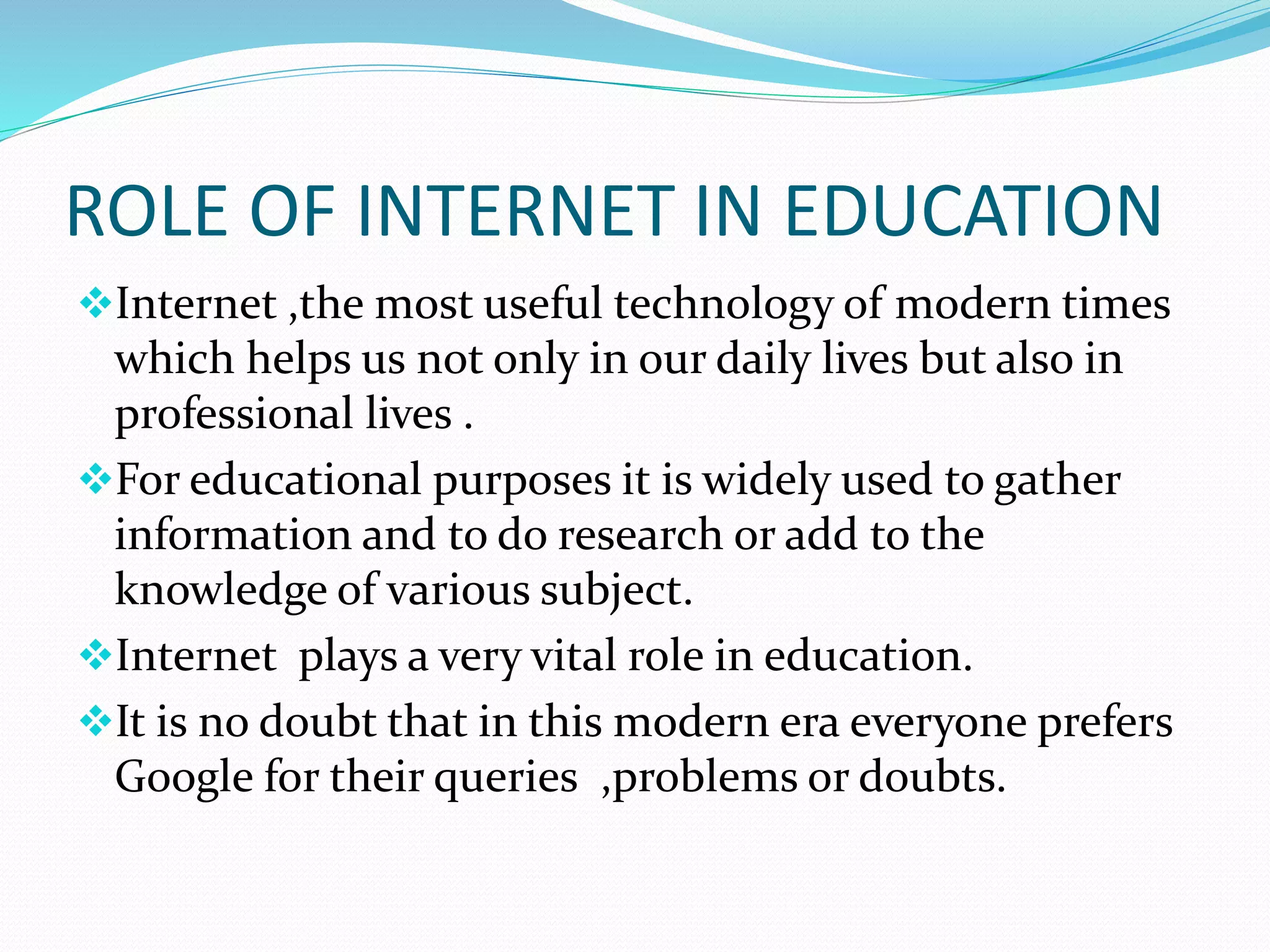 internet application in the field of education-ppt- belicitta | PPTX