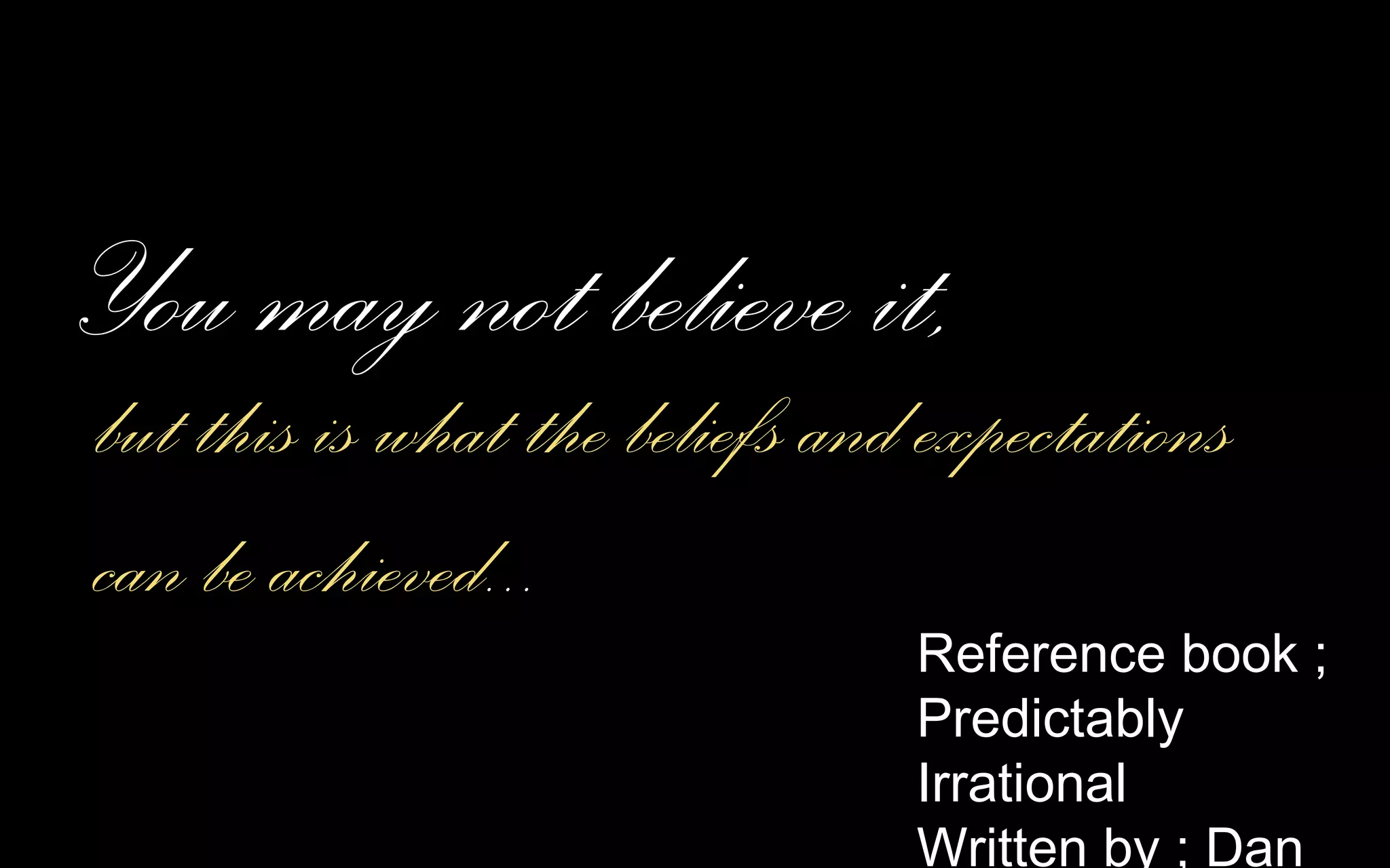 Belief and expectation (ความเชื่อ และ ความคาดหวัง) | PPT