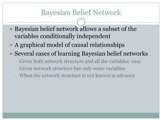 Belief Networks & Bayesian Classification | PPTX