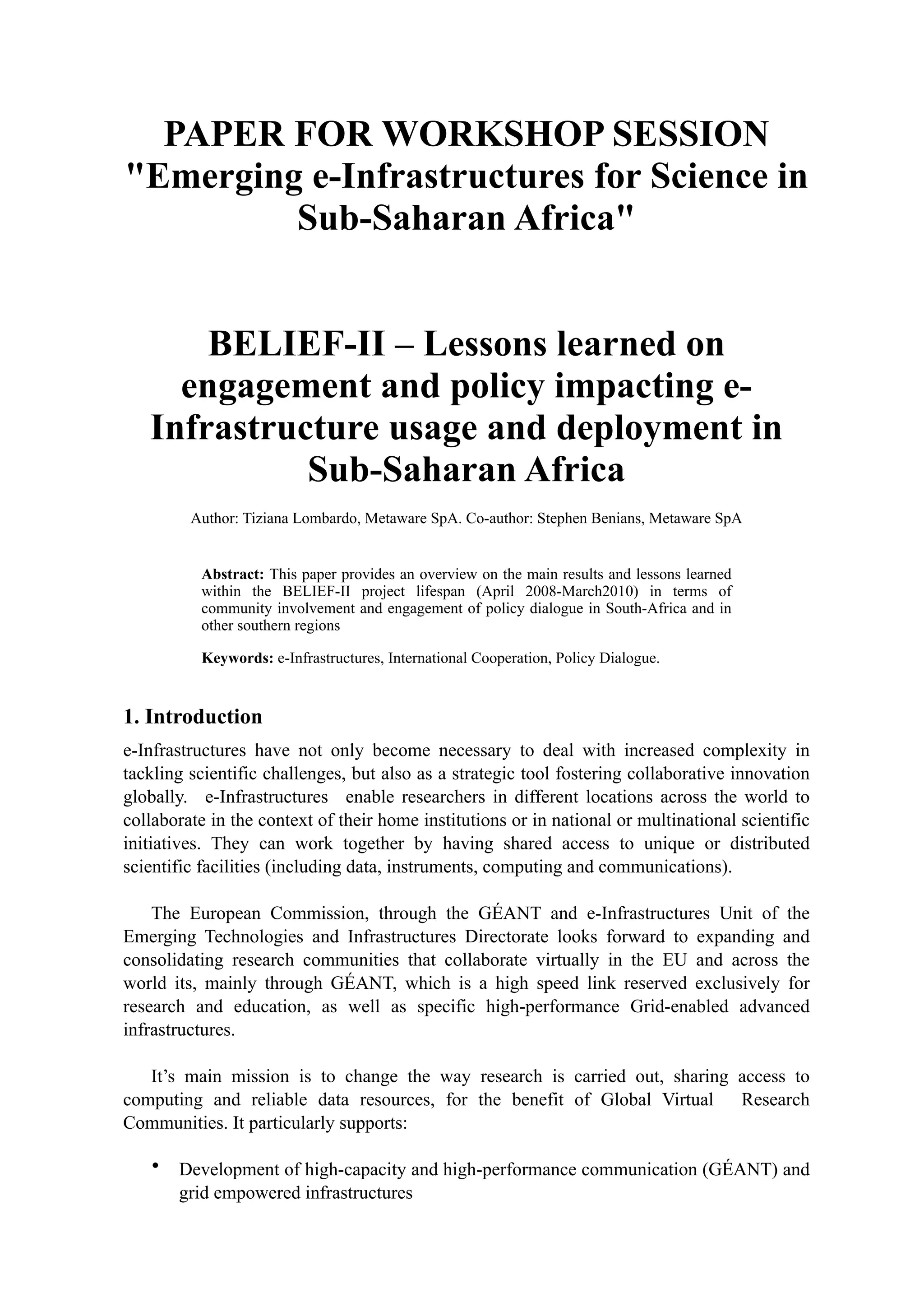 Paper presented @ IST Africa 2010 | PDF