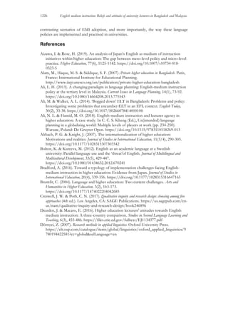 English medium instruction: Beliefs and attitudes of university ...