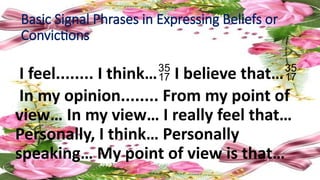 Beliefs and Convictions Grade 7 Quarter 3 | PPTX