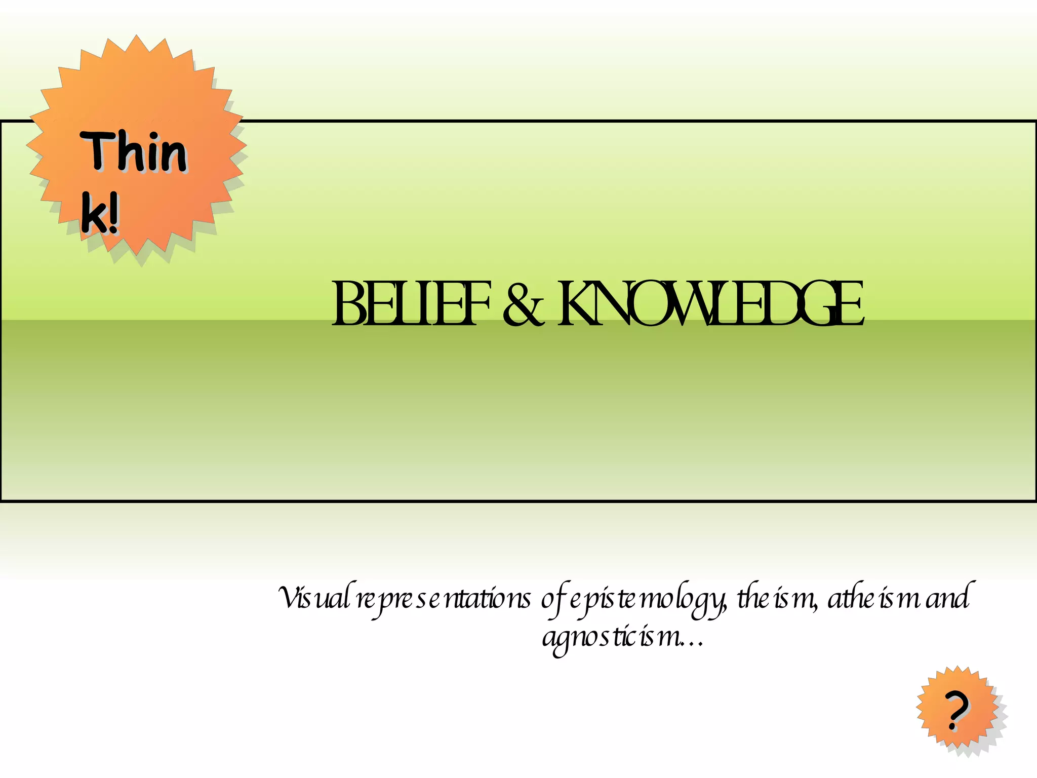 Beliefs versus Knowledge | PPT