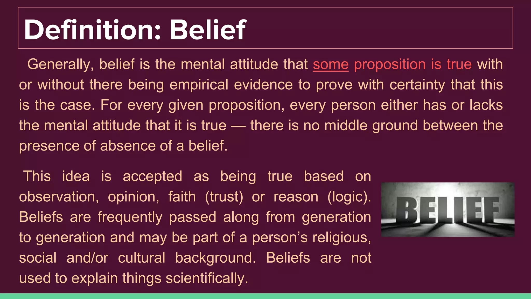 Belief vs proof Evi | PPTX